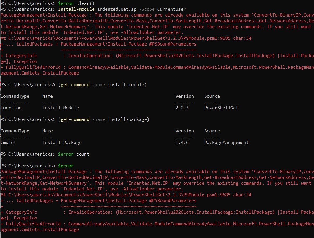Installing Module Where Commands Already Exist On System · Issue 11983 · Powershellpowershell 