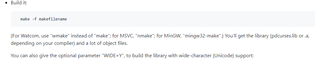 How do i create a .lib file? ( i can only make a .a file) · Issue #99 · wmcbrine/PDCurses · GitHub