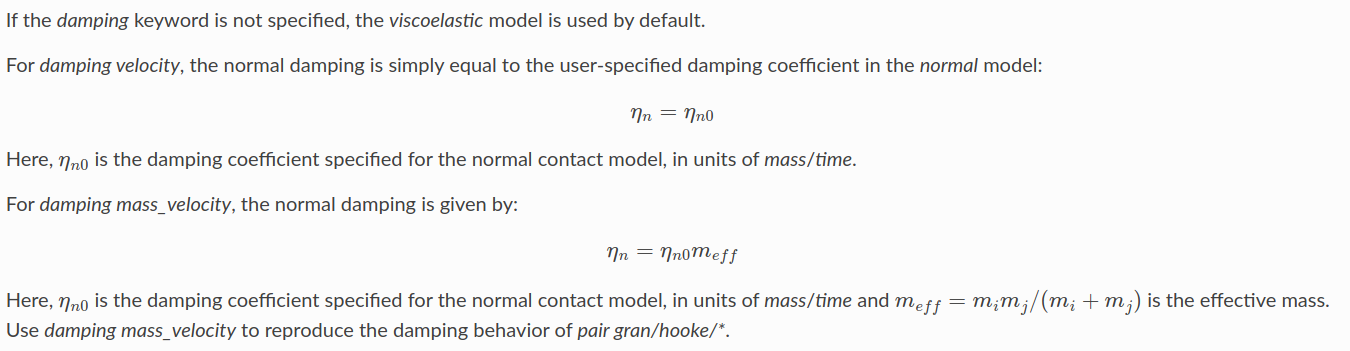 [Update documentation] pair_style granular command damping mass velocity · Issue #3016 · lammps ...