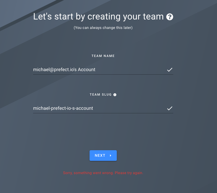 BUG: Team creation failure error message is very hard to see · Issue #483 · PrefectHQ/legacy-ui ...