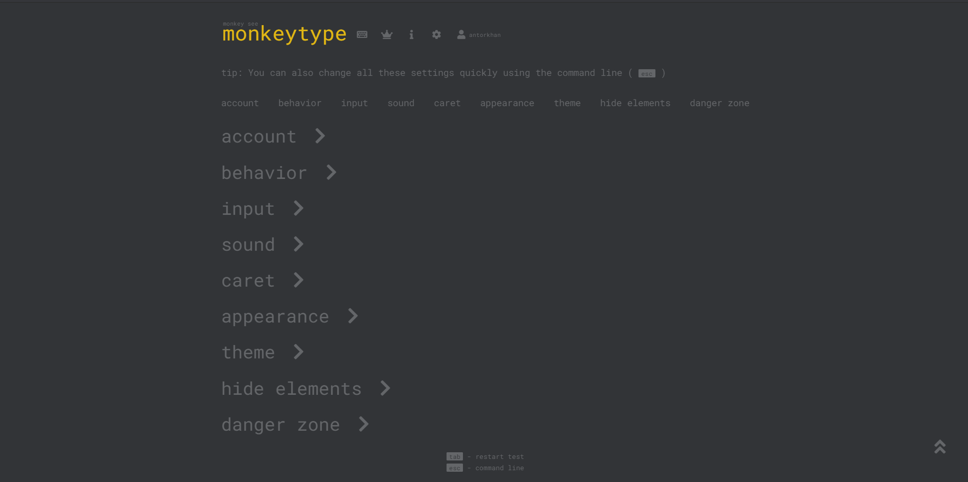 Clicking On settings#option should expand the option · Issue #1397 · monkeytypegame/monkeytype ...