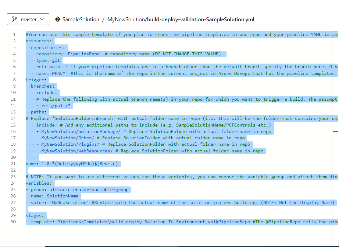 [ALM Accelerator - BUG]: Cannot find required file 'D:\a\1\s\SampleSolution\MyNewSolution ...