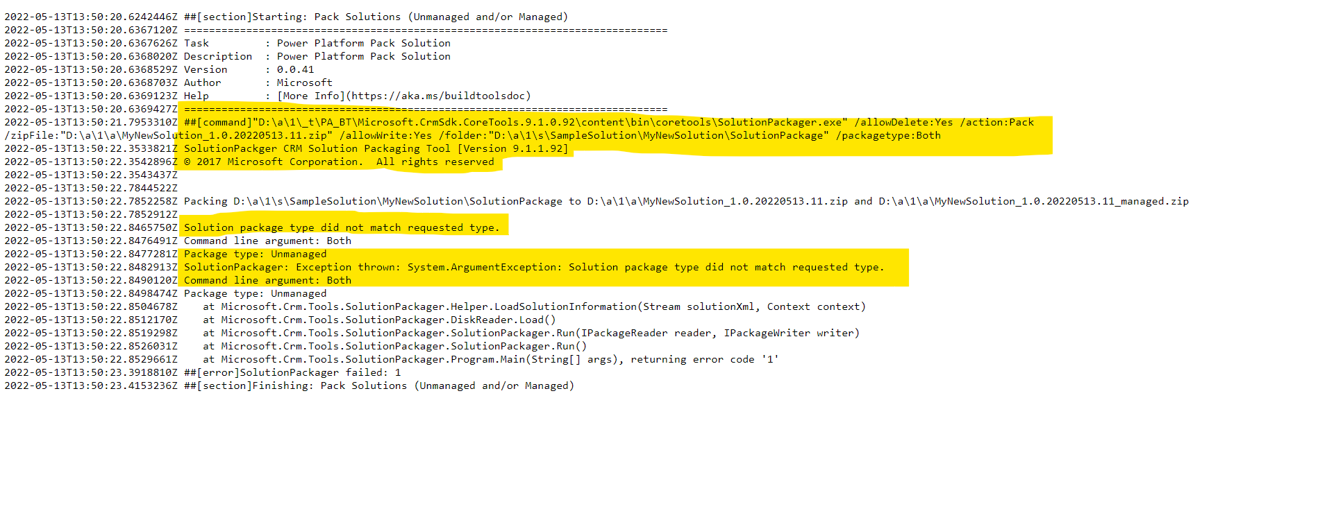 [ALM Accelerator - BUG]: Cannot find required file 'D:\a\1\s\SampleSolution\MyNewSolution ...