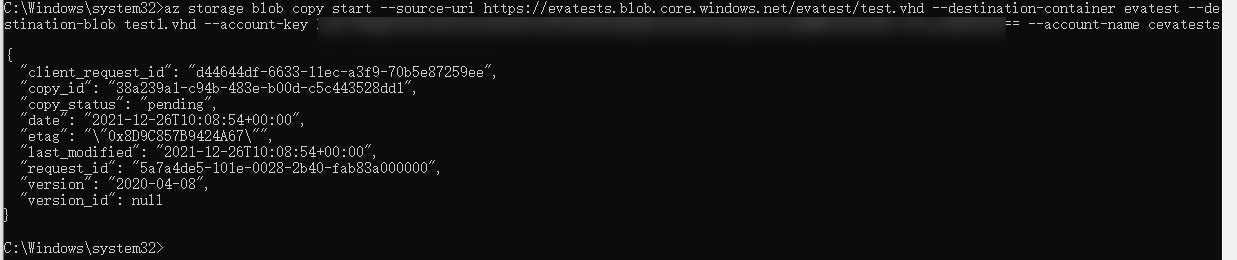 issue:Using az cli copy vhd file from global azure storage account to China azure storage ...