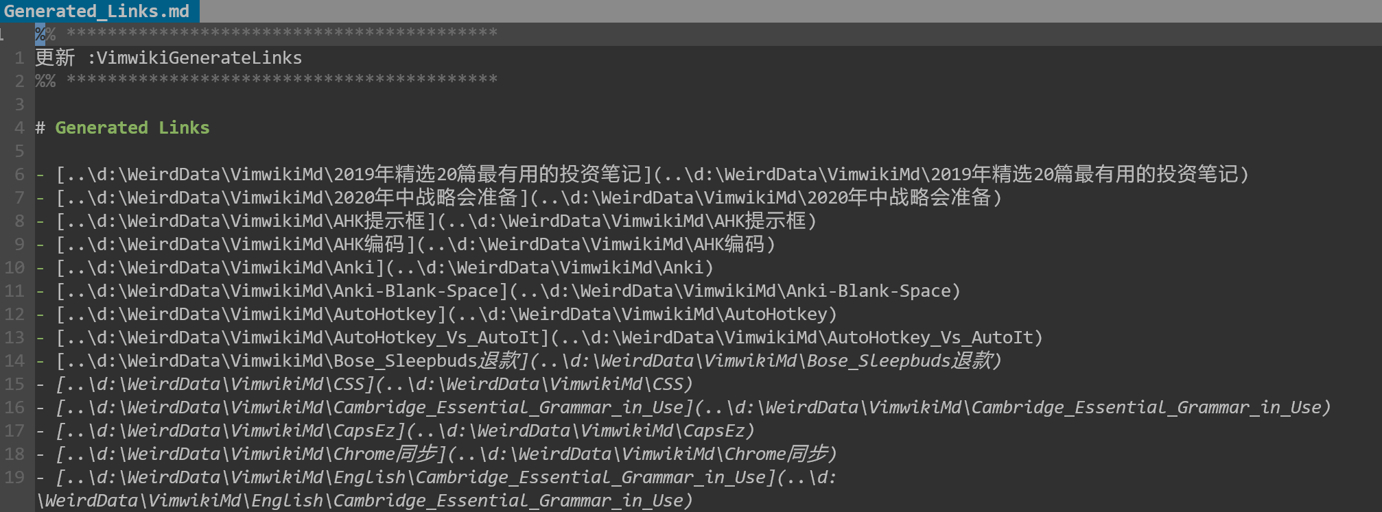 VimwikiGenerateLinks can't work!!! · Issue #886 · vimwiki/vimwiki · GitHub