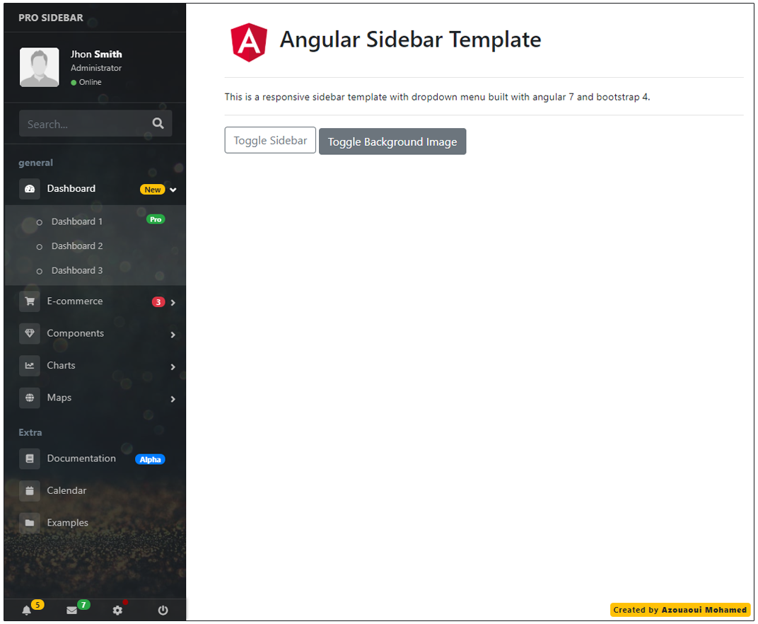 GitHub Azouaoui med angular pro sidebar Responsive Sidebar Template