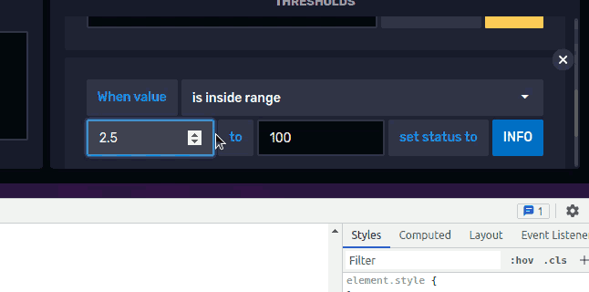Check Threshold definitions, cannot enter numerical value beginning ...