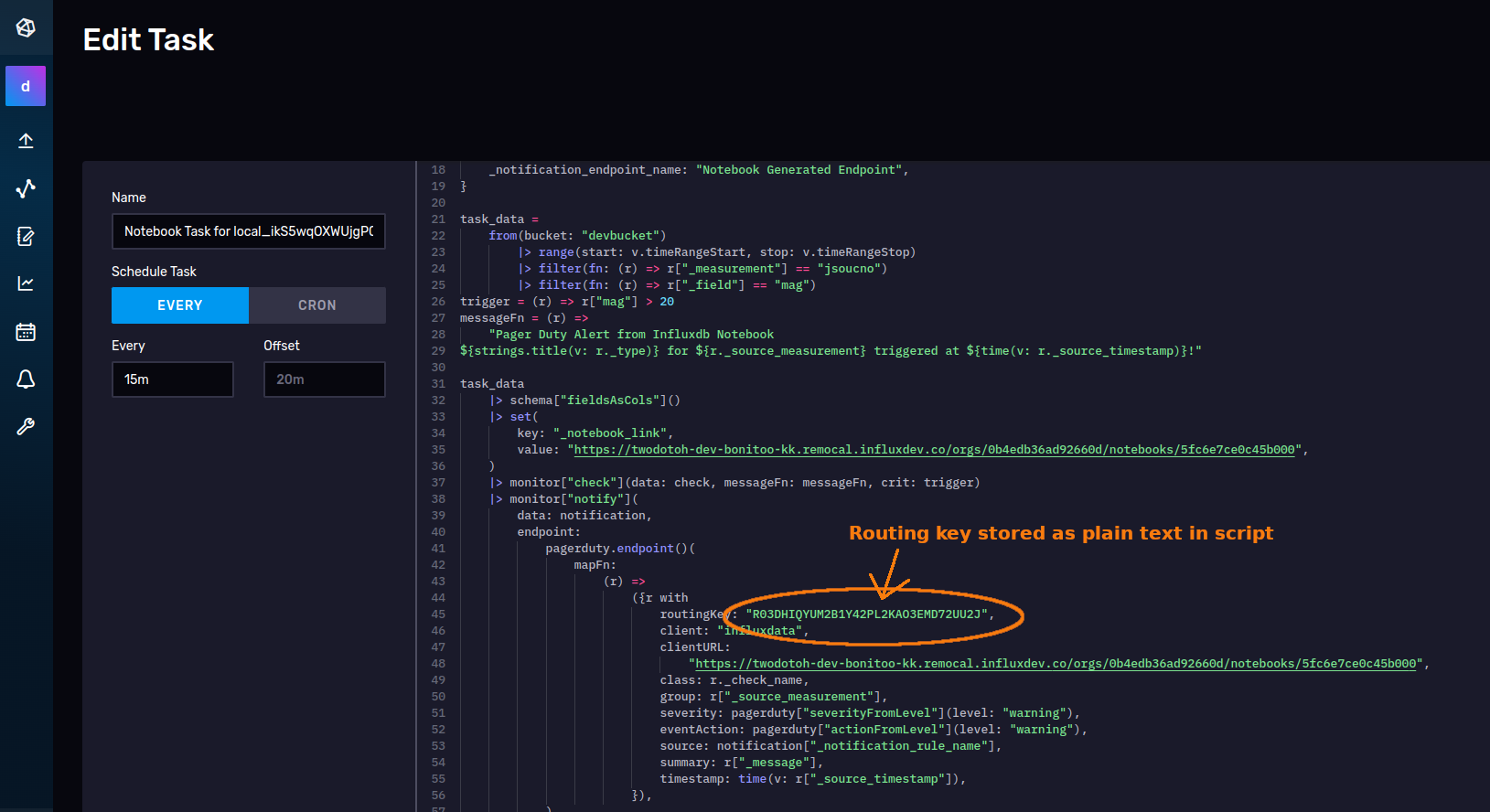 Notebook(Alerts): PagerDuty routing key stored in plain text in script · Issue #3930 ...