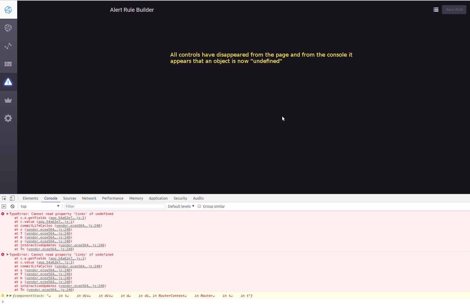 Alert Builder controls disappear once a measurement is selected · Issue #3370 · influxdata ...