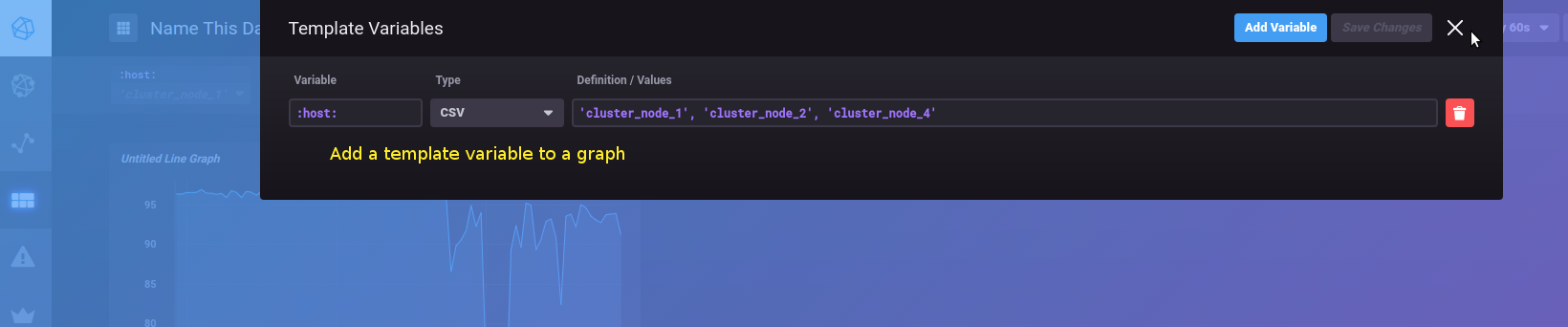 Template Variables Missing In Variable Drop Down Of Dashboard Page