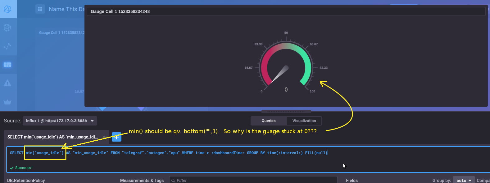 Gauge visualization using 'null' fill values leads to impression that ...