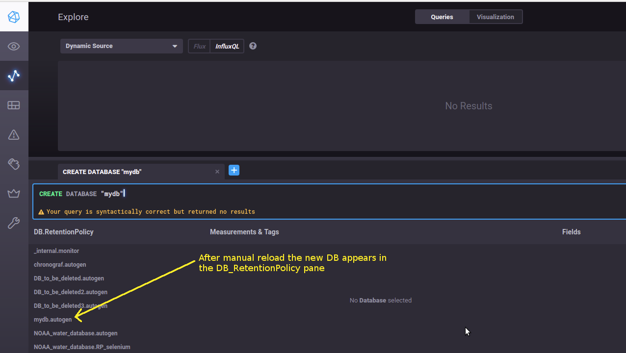 Data Explorer - Create/Drop database post transaction messages should use HTTP response codes ...