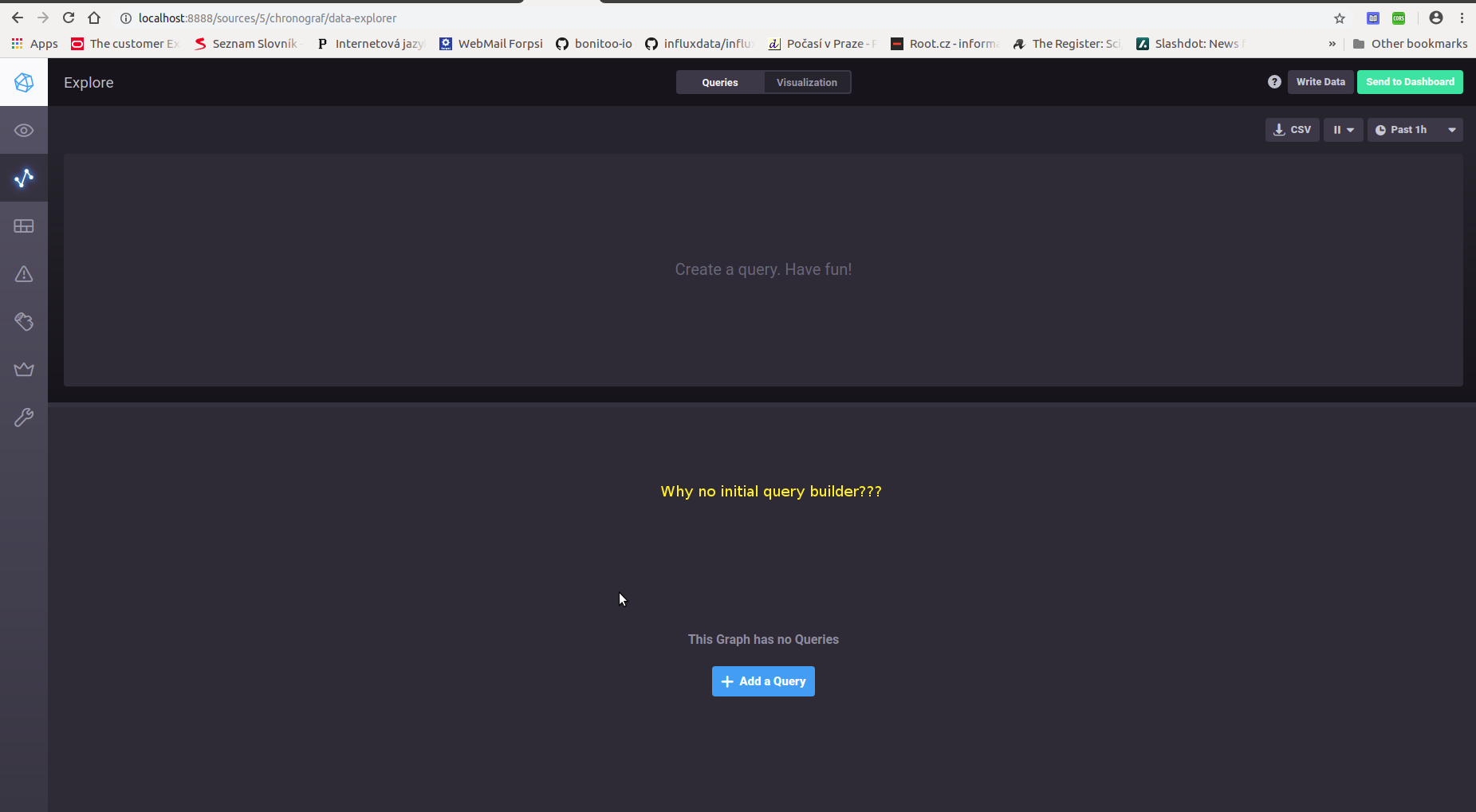 Data Explorer opens without initial query · Issue #4551 · influxdata/chronograf · GitHub
