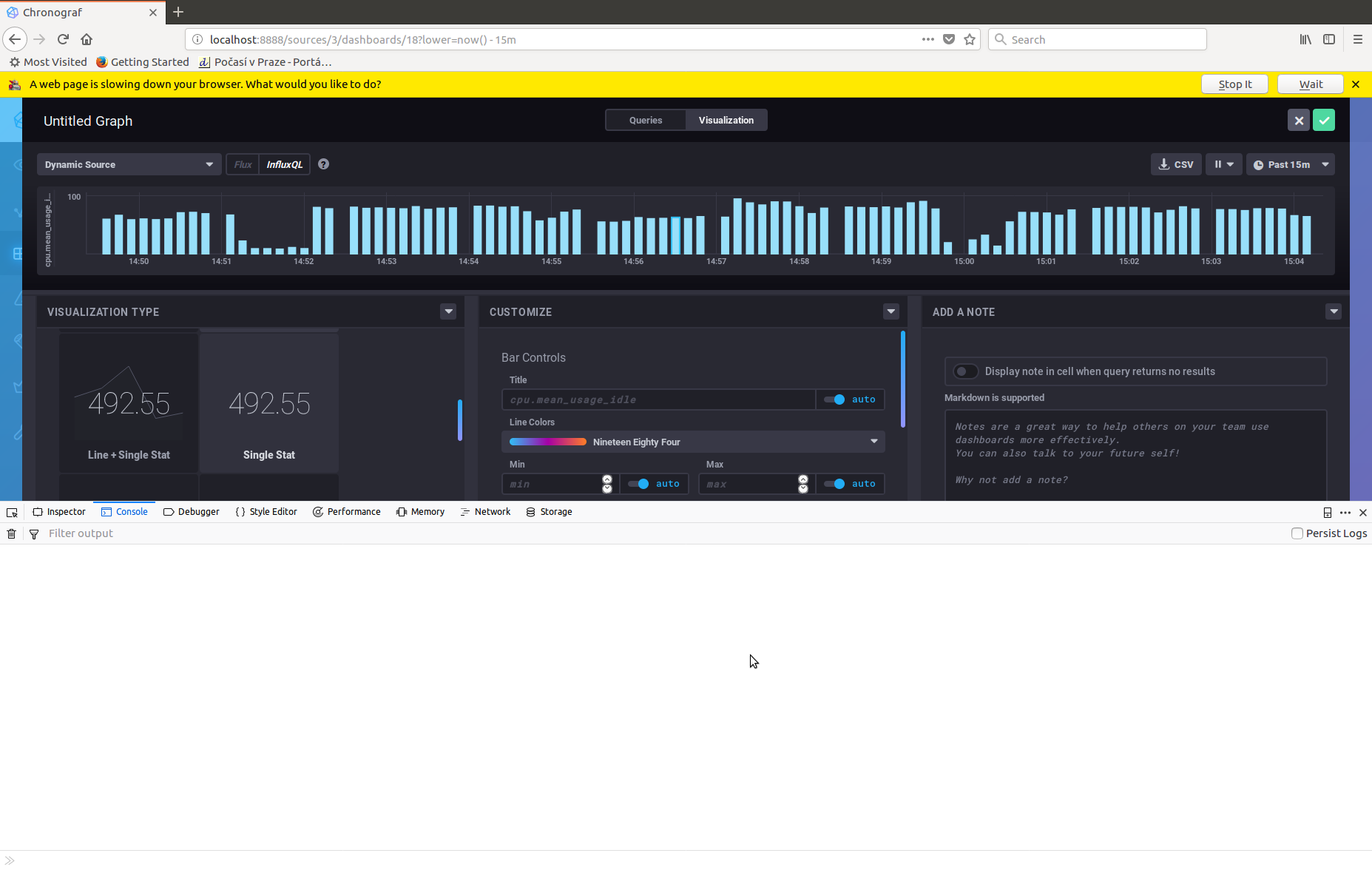 Dashboard Visualization - Single Stat causes browser to hang · Issue ...