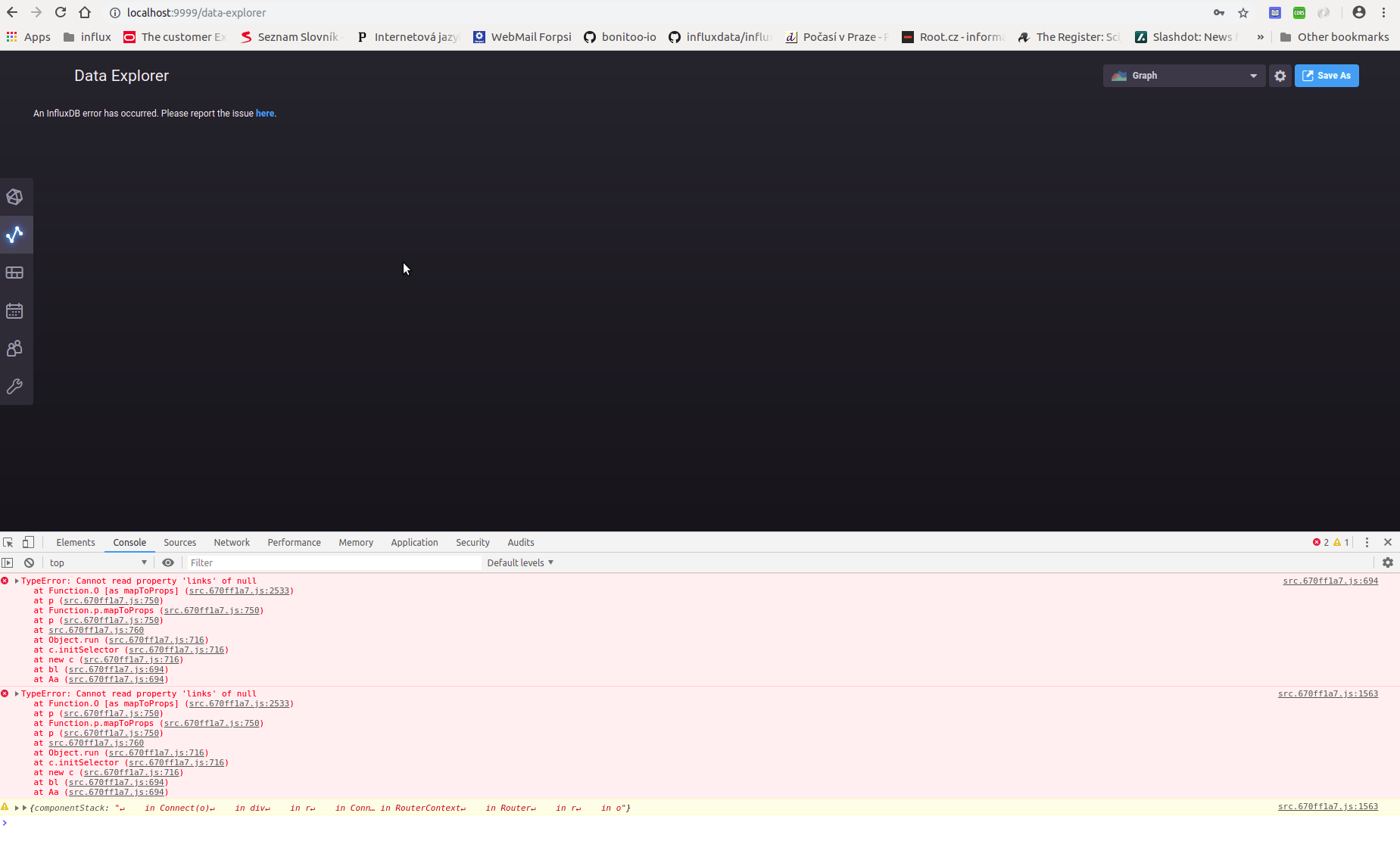 Influxdb2 Opening Dataexplorer Throws Exception Typeerror Cannot 9901