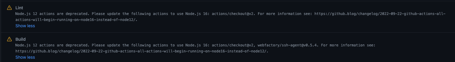 Update Node.js Version in Workflows to Avoid Deprecated Actions · Issue #463 · nimblehq/ios ...