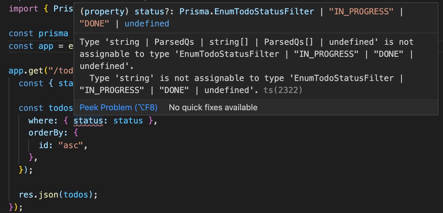 How to query Enum using Prisma if the FE sends string type? · prisma prisma · Discussion #12439 ...