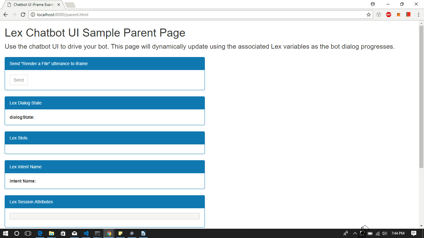 Embed The Lex Chatbot Ui Into An Existing Page Using An Iframe · Issue 28 · Aws Samplesaws Lex