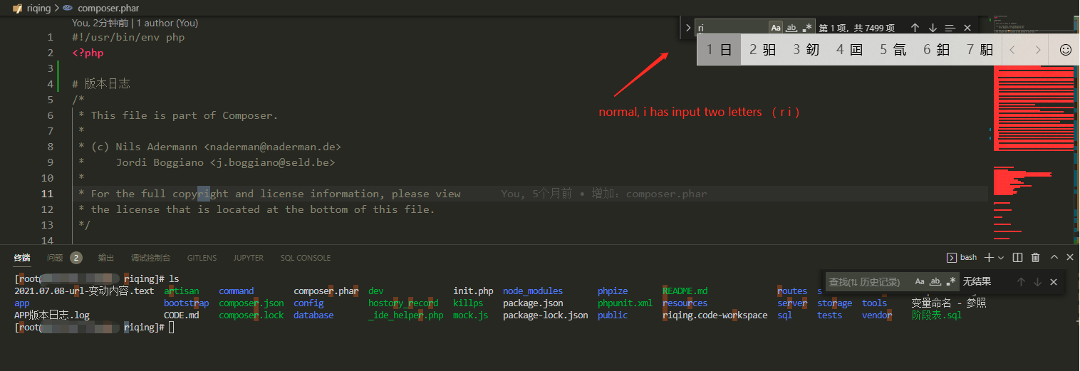 Some of the abnormal phenomena after the search operation is executed ...