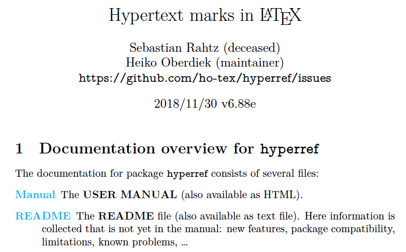 README seems wrongly or not hyperlinked on page 1 of file hyperref.pdf · Issue #83 · latex3 ...