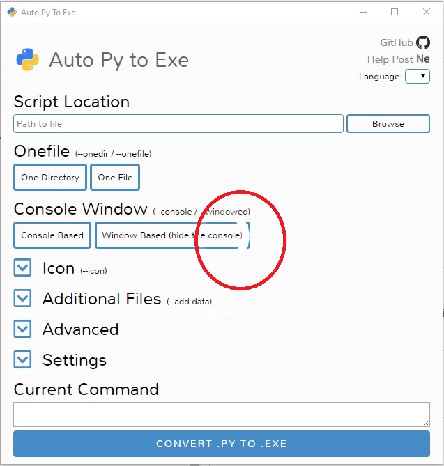 The app is frozen on the start screen · Issue #294 · brentvollebregt/auto-py-to-exe · GitHub