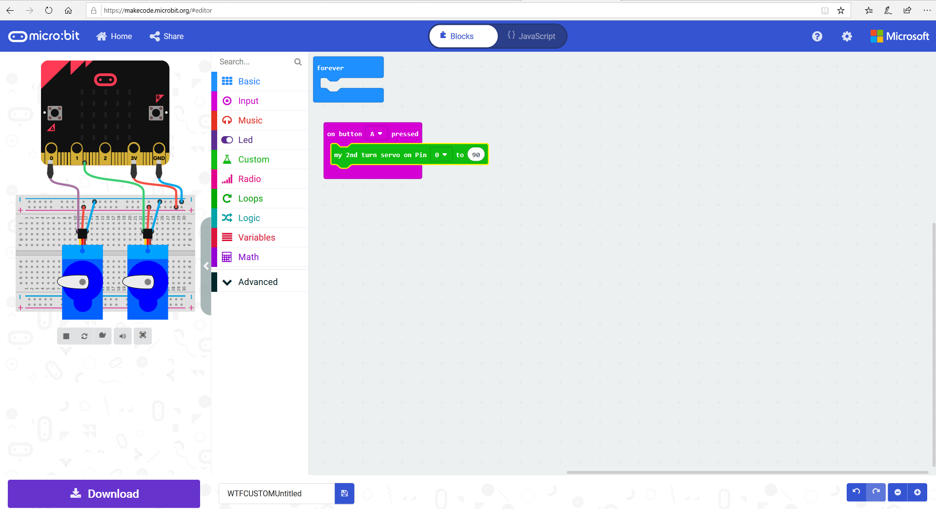 Simulator inconsistency in showing servos. · Issue #2622 · microsoft/pxt-microbit · GitHub