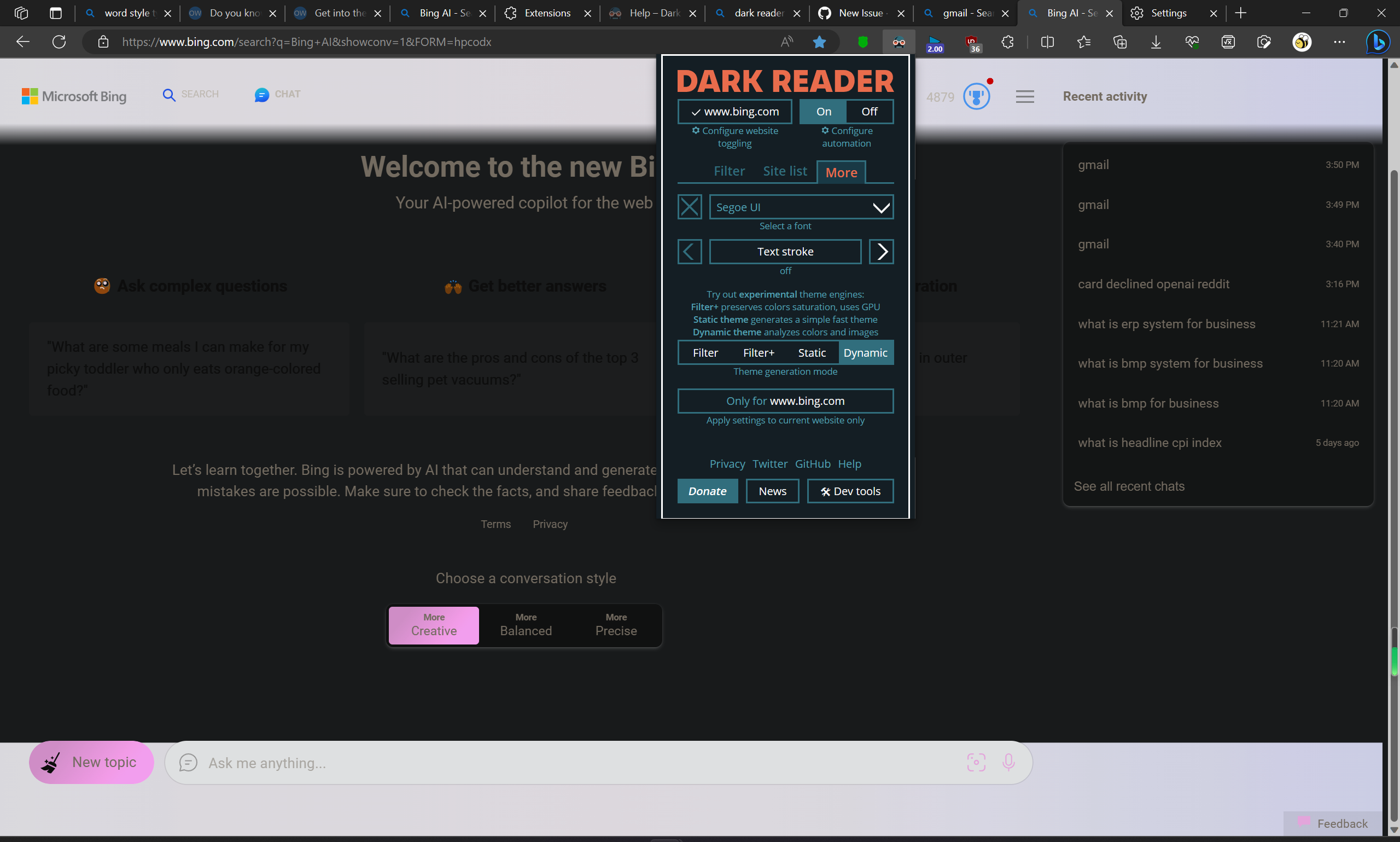 [Broken Website] bing chat and bing.com · Issue #11496 · darkreader/darkreader · GitHub