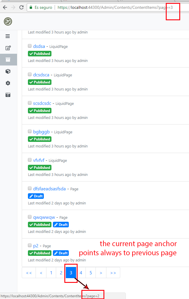 Pager: current page href always points to previous page · Issue #2167 · OrchardCMS/OrchardCore ...