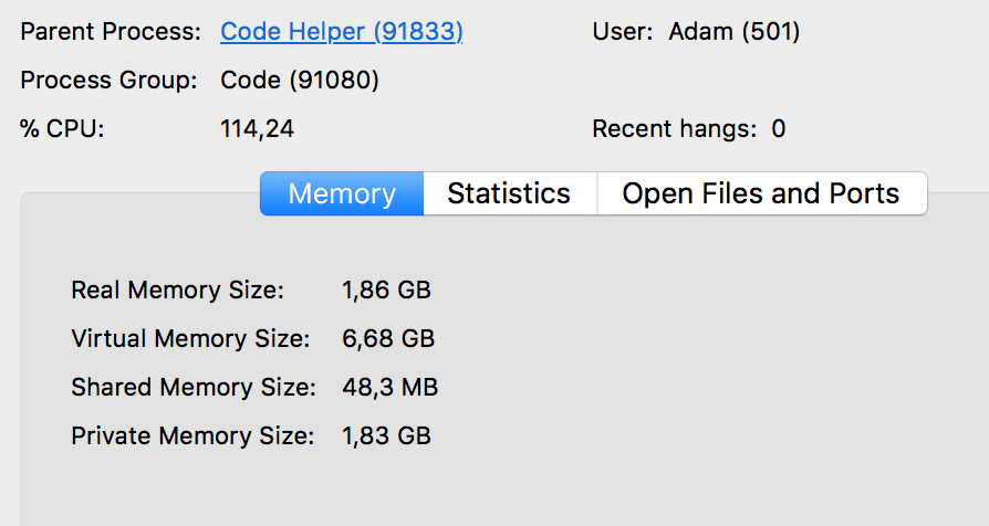 Code Helper > 100% CPU · Issue #59834 · microsoft/vscode · GitHub