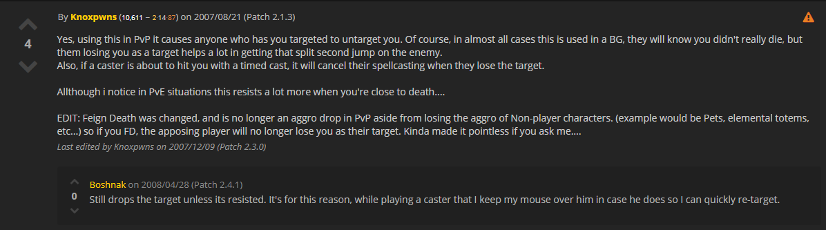 Feign Death doesn't stop channeled spells currently being casted on the ...