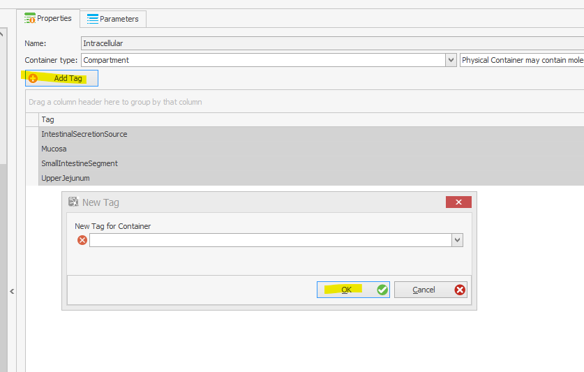 "Add Tag" dialogue: focus in the text field · Issue #812 · Open-Systems-Pharmacology/MoBi · GitHub