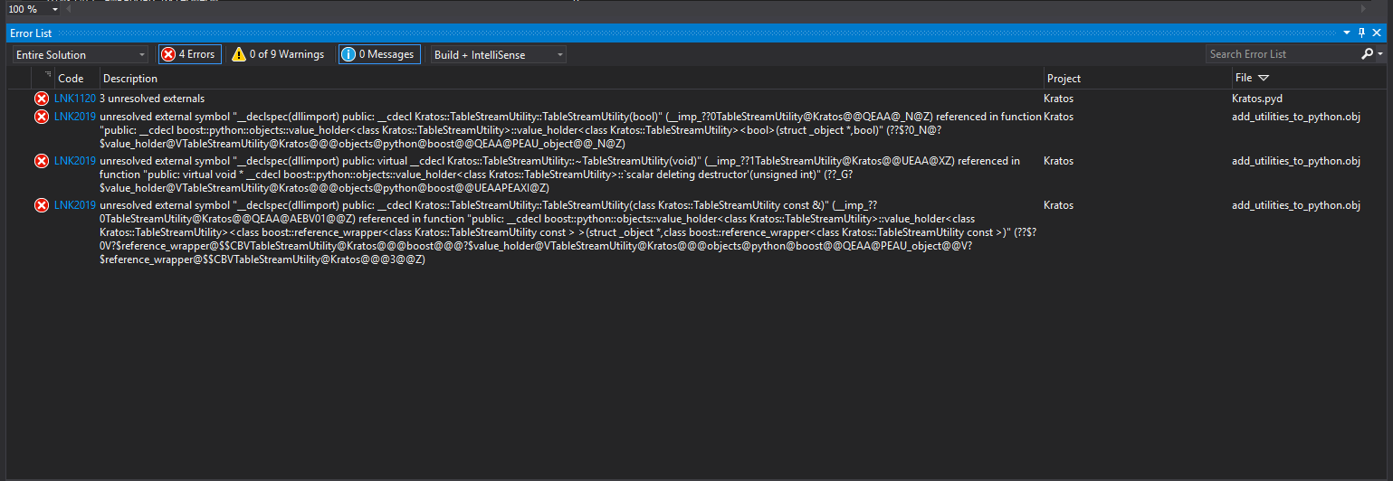 Windows linker error table_stream_utility.h · Issue #1300 · KratosMultiphysics/Kratos · GitHub