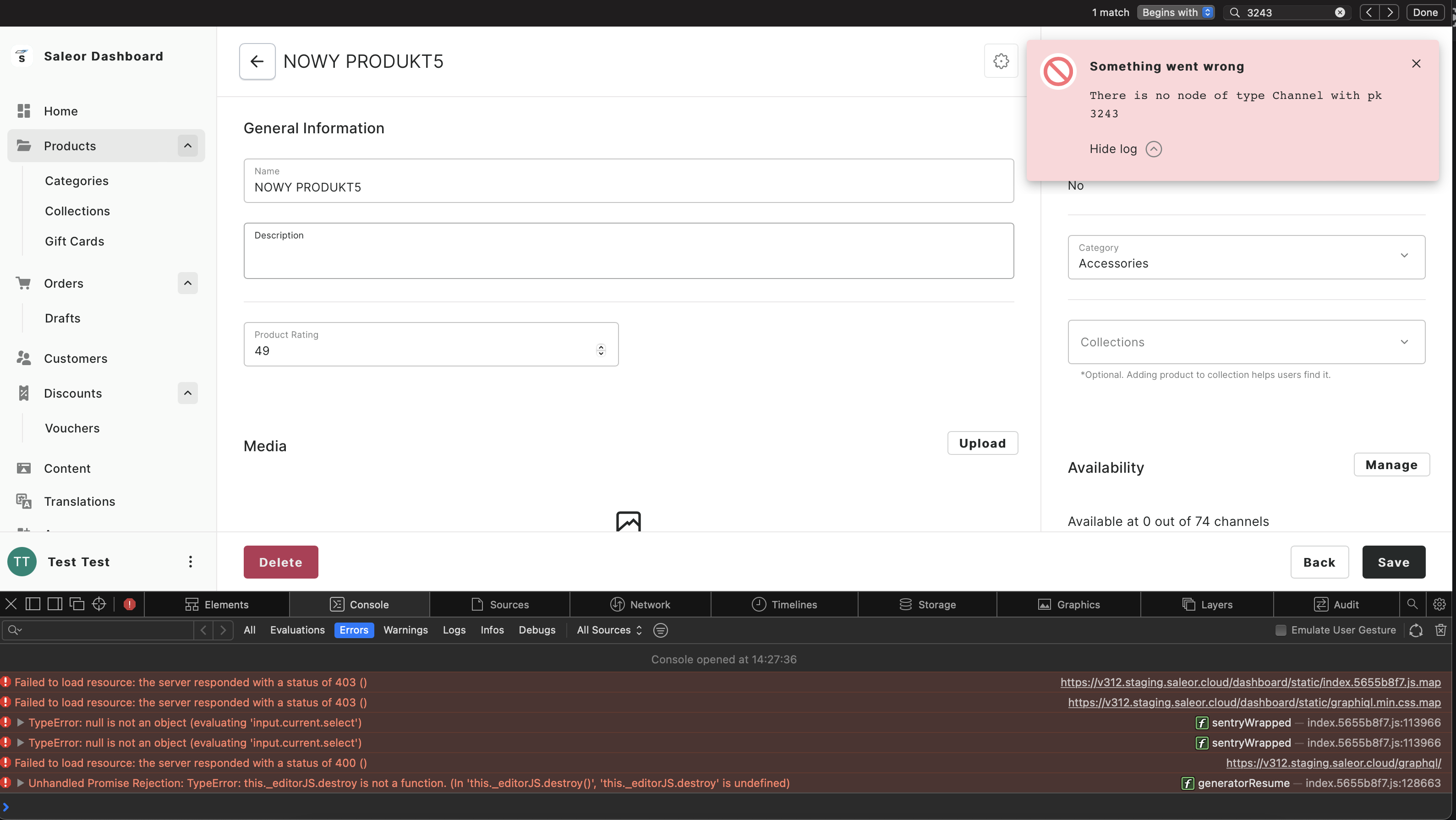 Unable To Create Product On Safari · Issue 3283 · Saleor Saleor Dashboard · Github
