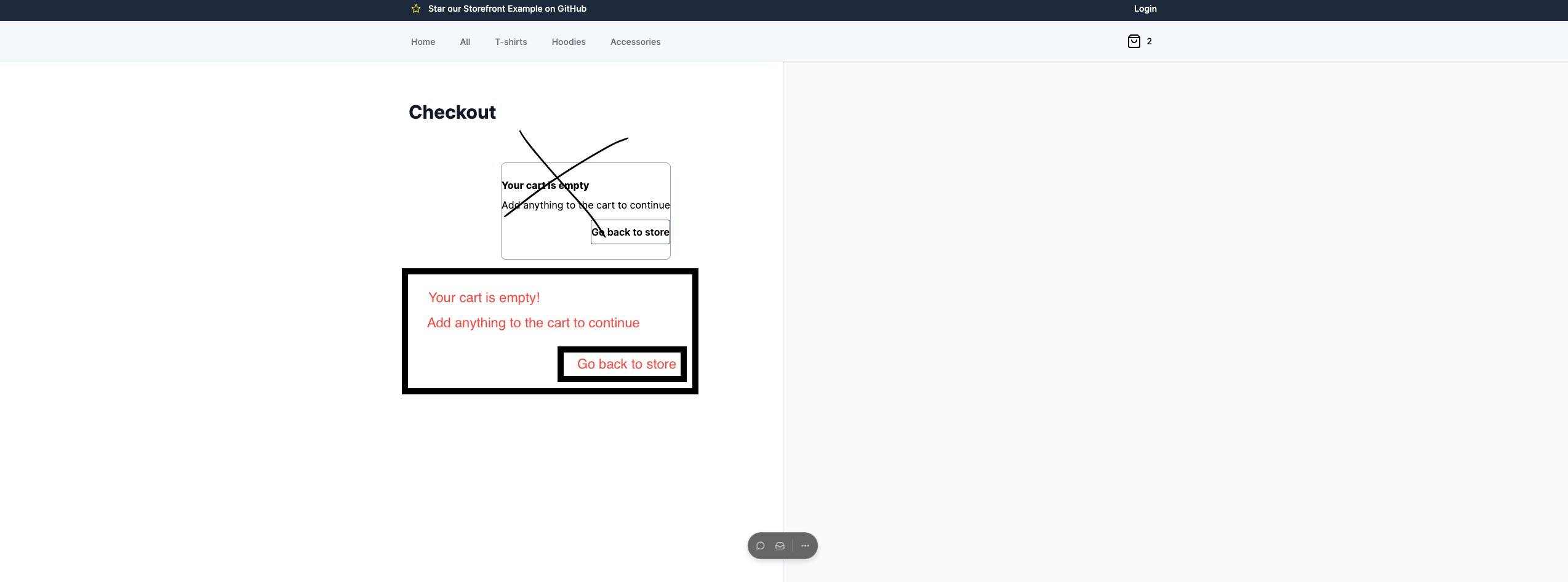 UI fix for 'your cart is empty' view · Issue #902 · saleor/storefront ...