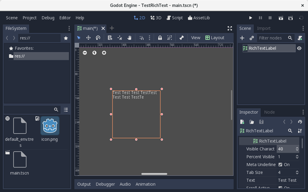 RichTextLabel wrapping is not working if set the Visible Characters property · Issue #16821 ...