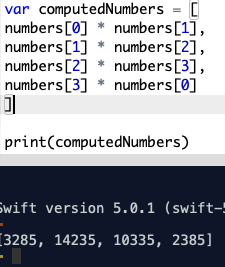 iOS13 repl.it - Arrays Challenge Solution · GitHub