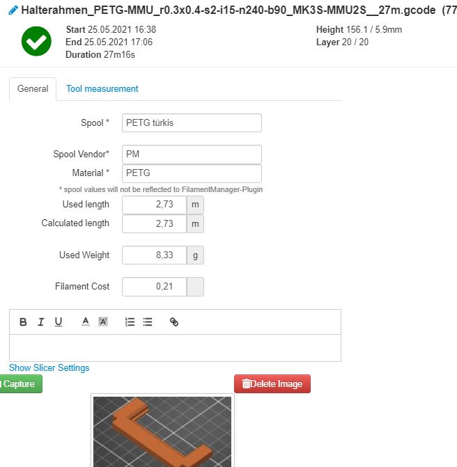 used length / weight alway 0 whith MK3s + MMU · Issue #109 · OllisGit/OctoPrint-PrintJobHistory ...