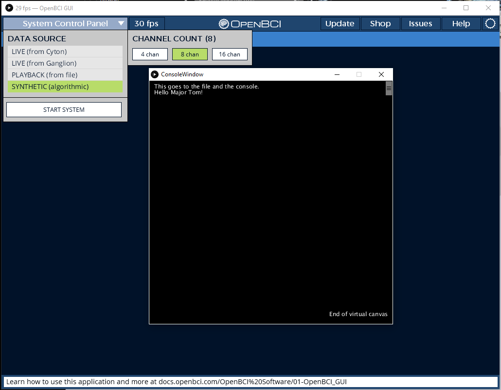 Add a "console" window that displays all output, for easier ...