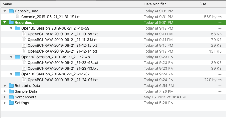 Organize recording sessions in their own timestamped folder · Issue #483 · OpenBCI/OpenBCI_GUI ...