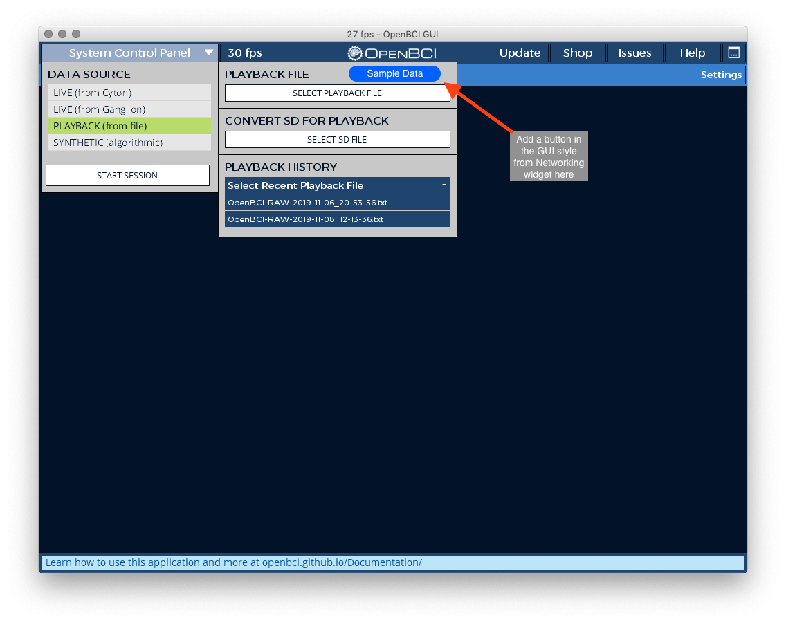 Feature Sample Data Button In Control Panel · Issue 645 · Openbci Openbci Gui · Github