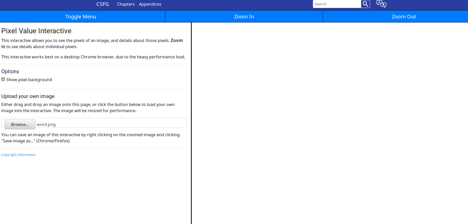 Pixel Viewer Interactive Displaying Blank White Image · Issue 878 · Uccser Cs Field Guide · Github