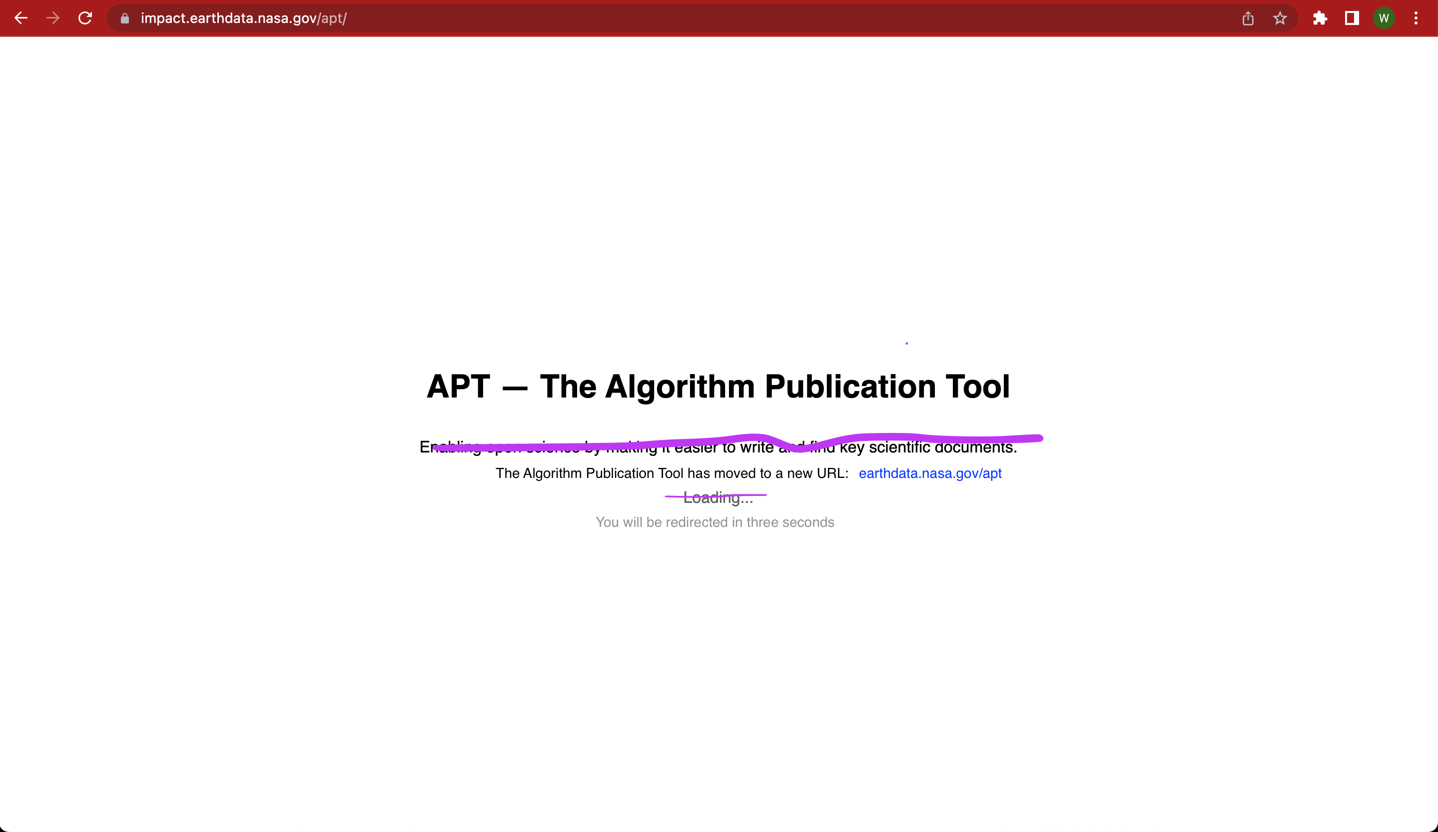 Create landing page to redirect users from impact.earthdata.nasa.gov/apt to earthdata.nasa.gov ...
