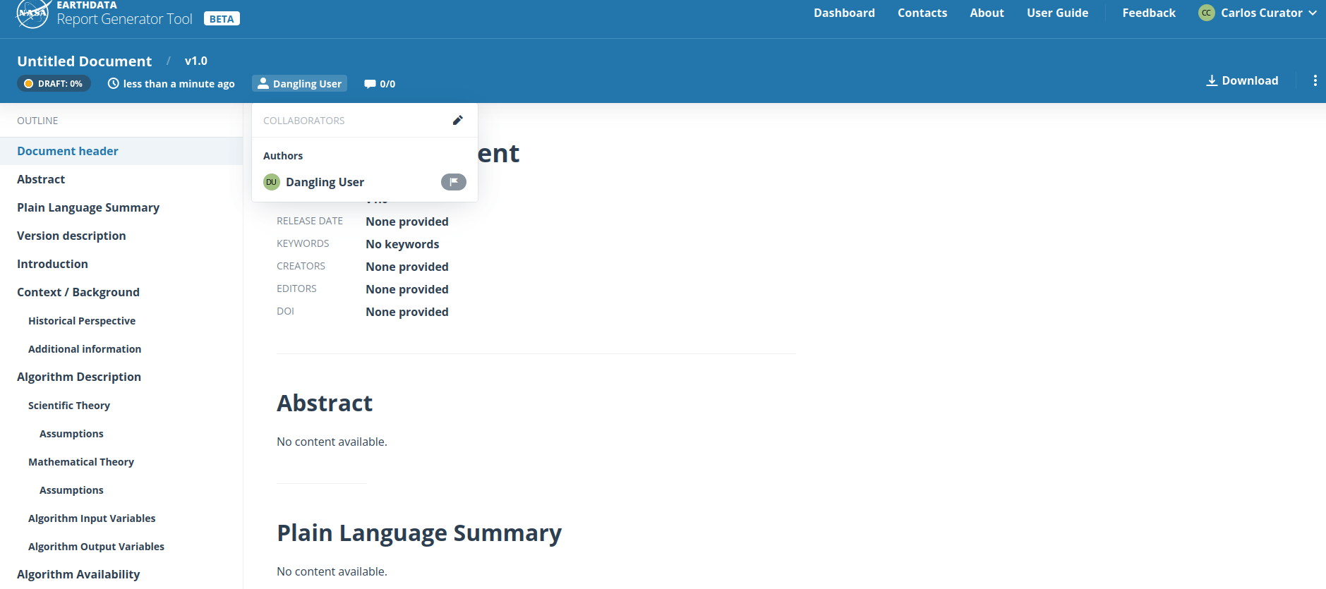 Curator dashboard fails gracefully · Issue #647 · NASA-IMPACT/nasa-apt · GitHub
