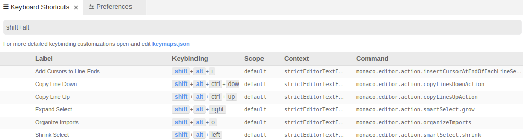 [keybindings] Keybinding search should ignore the key order · Issue ...