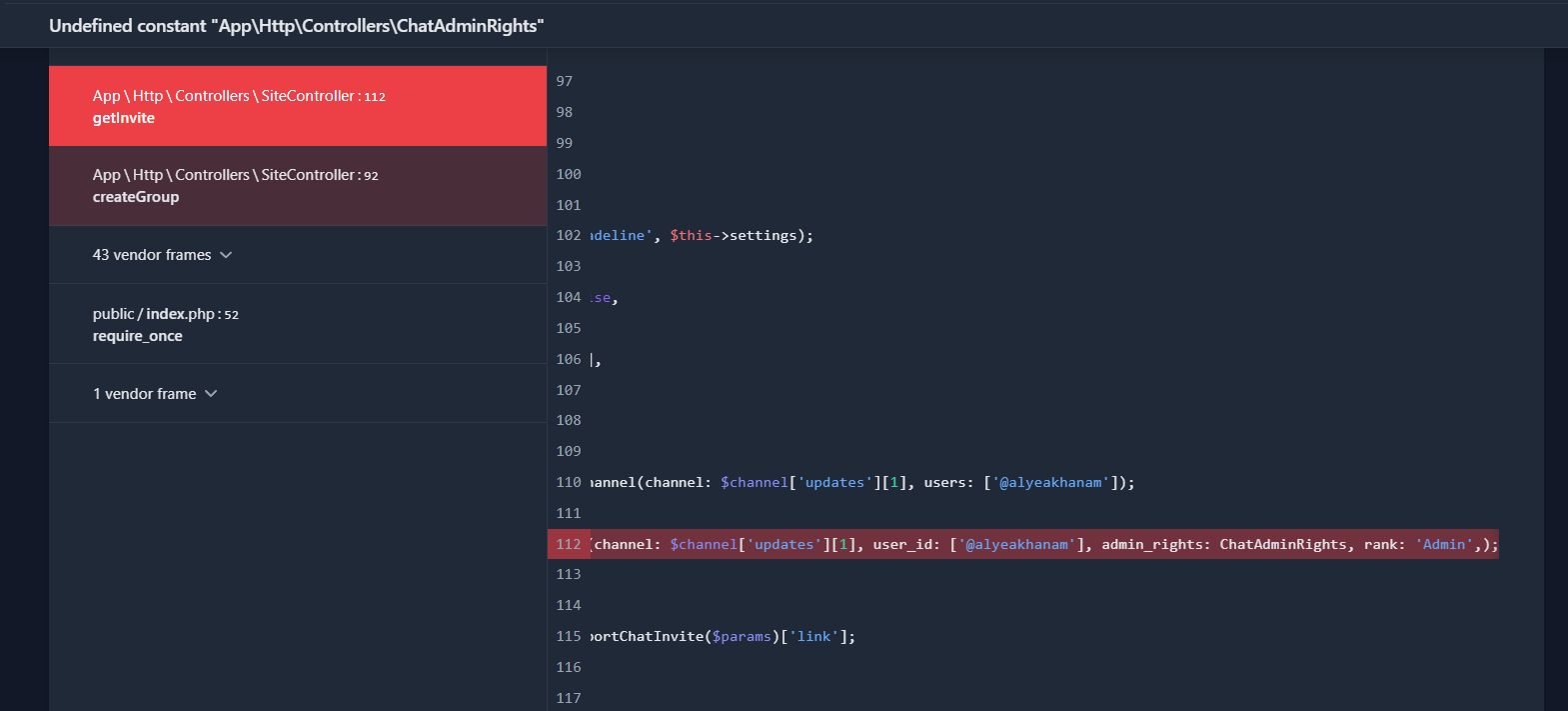 Chatadminrights Return Undefined Constant Please Help · Issue 1232 · Danog Madelineproto · Github
