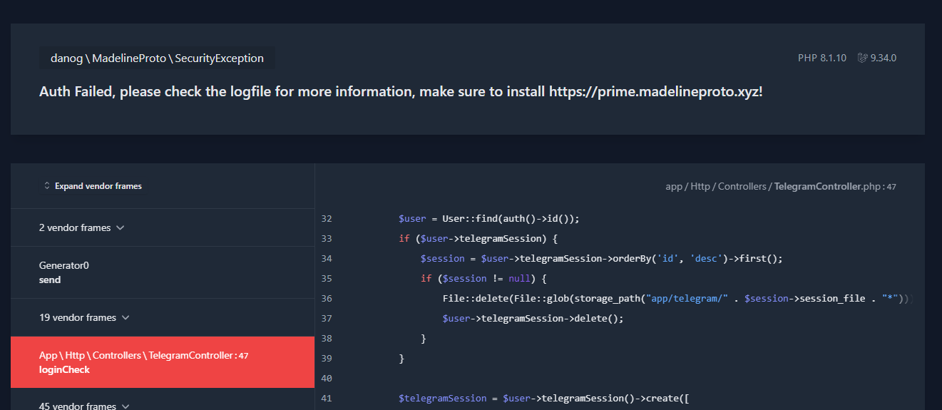 Auth Failed, please check the logfile for more information · Issue #1236 · danog/MadelineProto ...