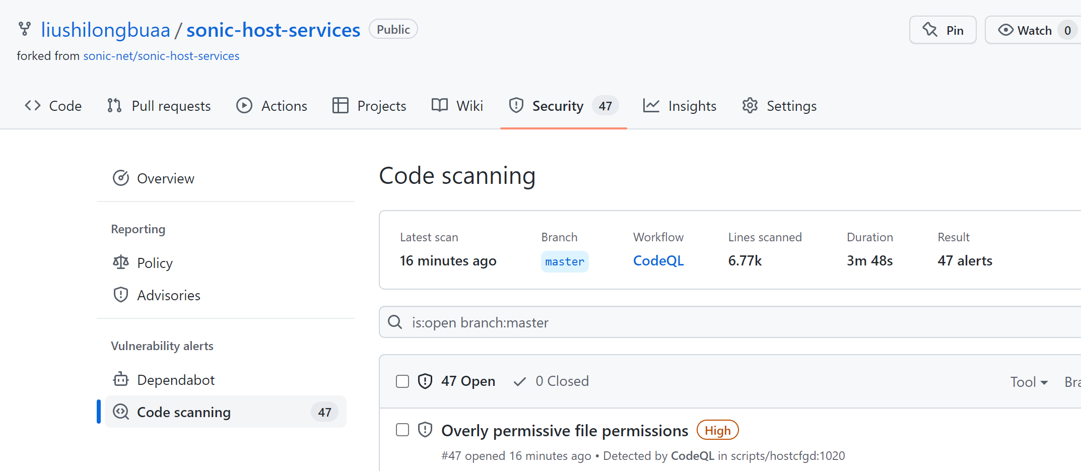 Use Github Code Scanning Instead Of Lgtm By Liushilongbuaa · Pull