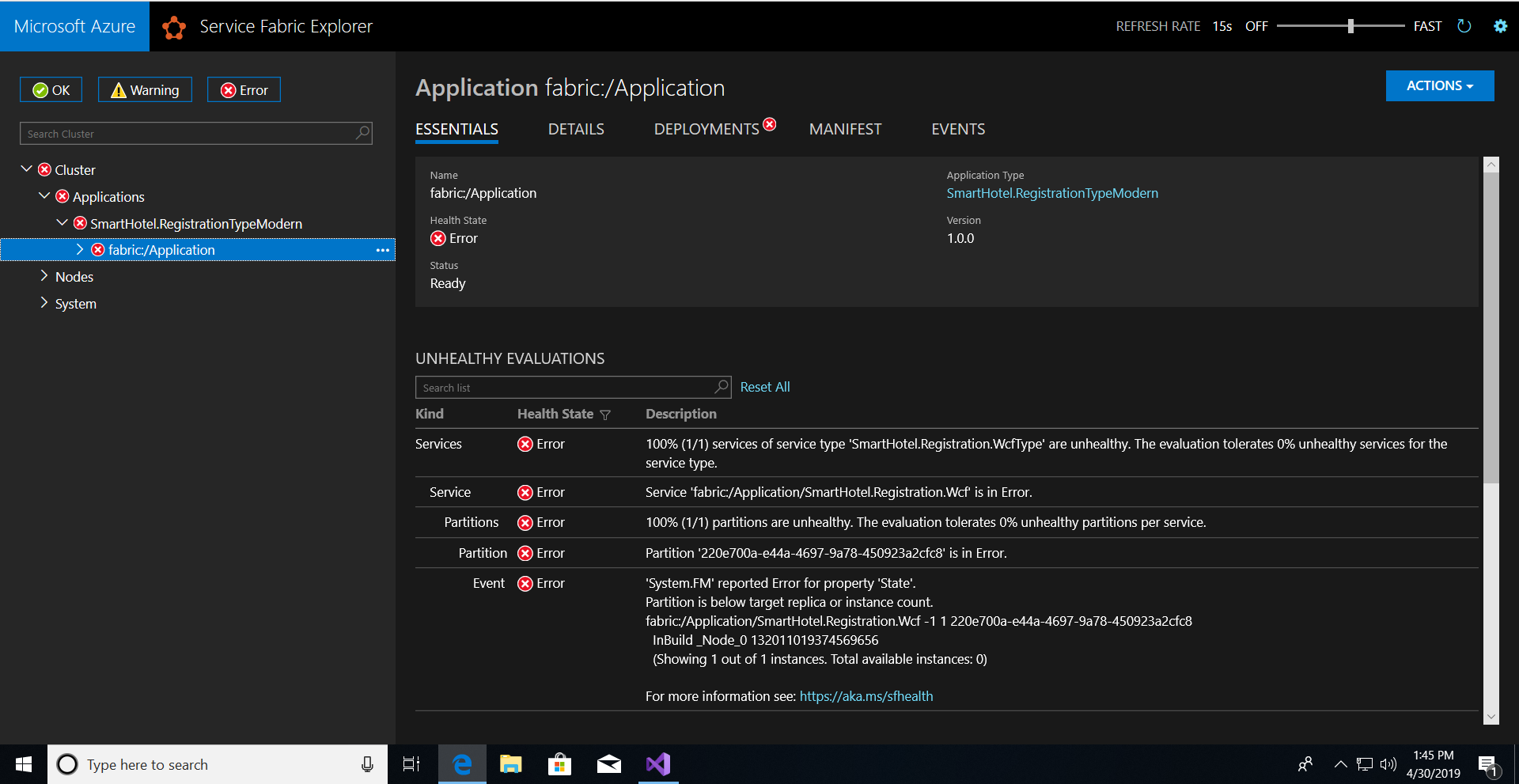 Issue Post Deployment Of Application In Service Fabric · Issue 3 · Microsoft Smarthotel360