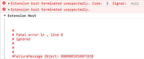 Extension Host Terminated unexpectedly · Issue #85586 · microsoft/vscode · GitHub