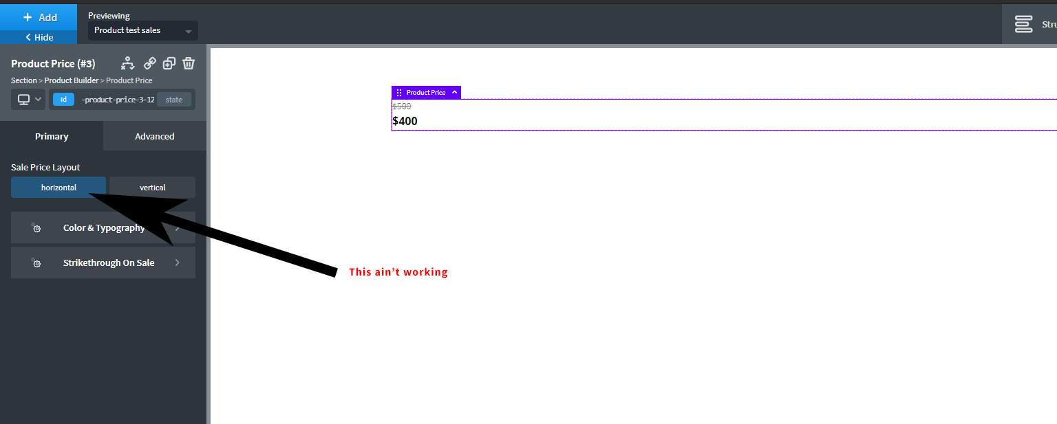 Sale price horizontal setting don't work, WooCommerce · Issue #2334 · soflyy/oxygen-bugs-and ...
